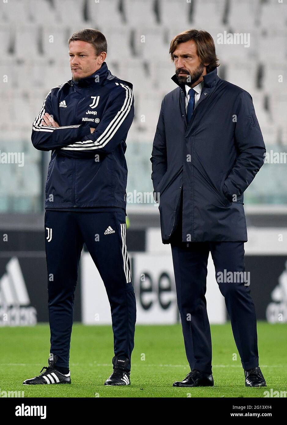 Head Coach of Juventus FC Andrea Pirlo and Roberto Baronio of Juventus ...