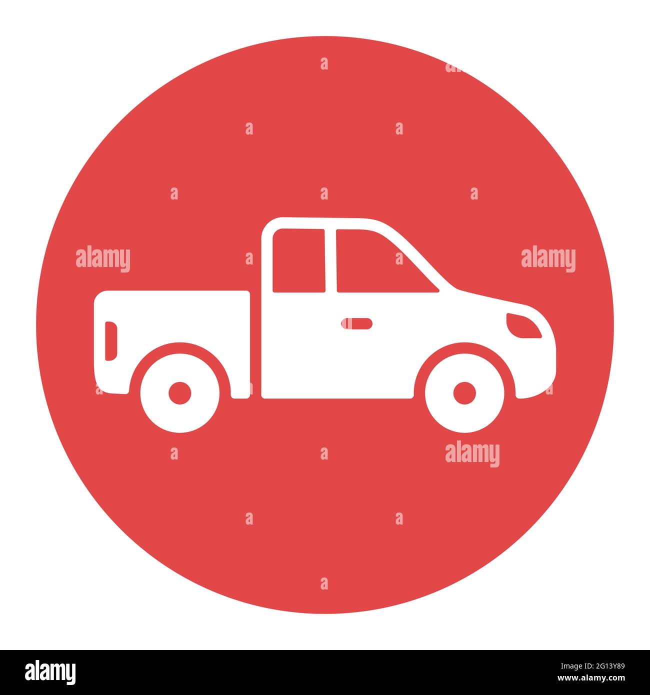Pickup car flat vector white glyph icon. Graph symbol for travel and ...
