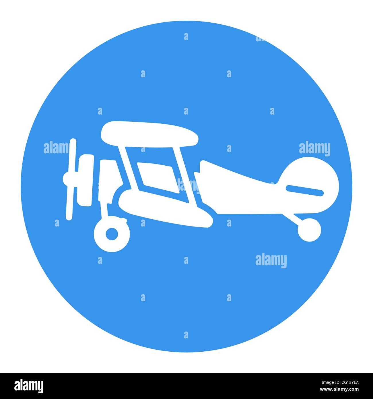 Light aircraft plane flat vector white glyph icon. Graph symbol for ...