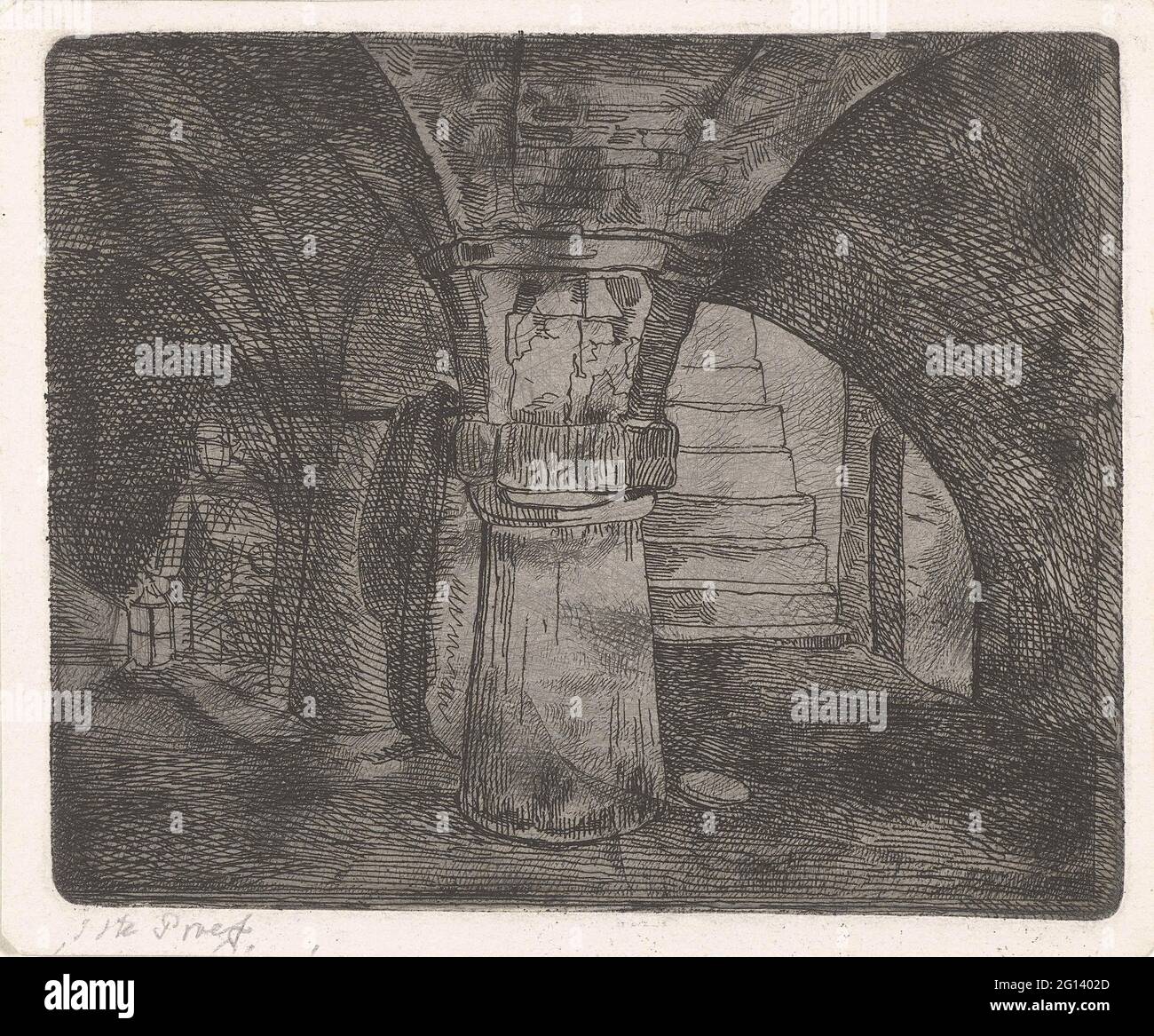 Basement vault. The basement vault of a castle, which rests on heavy ...