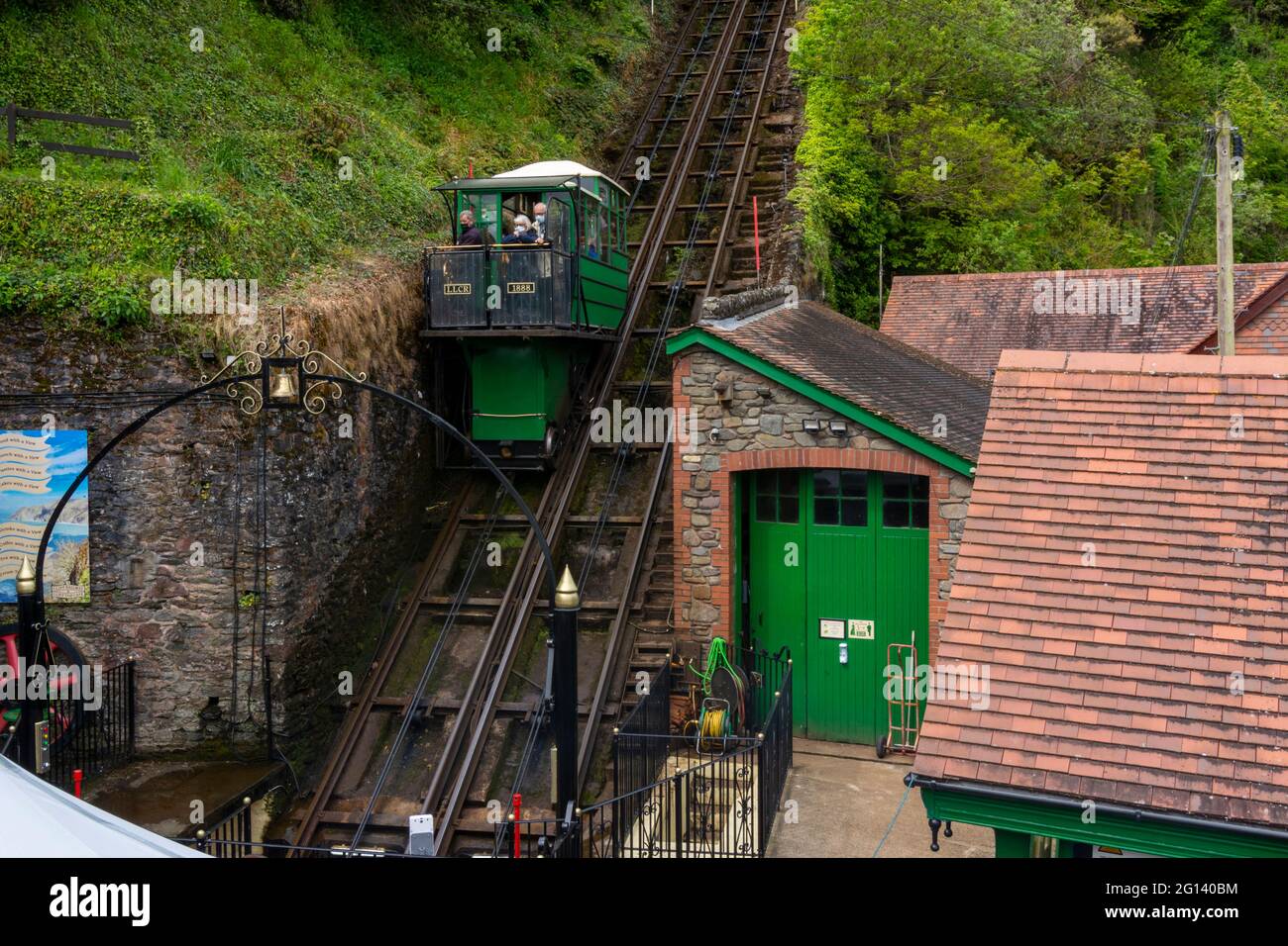 Lynton and Lynmouth water powered cliff railway, North Devon, England ...