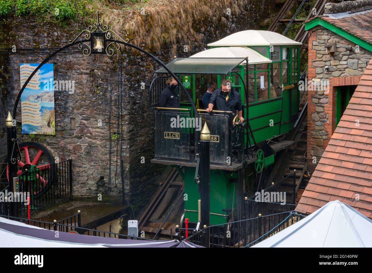 Lynton and Lynmouth water powered cliff railway, North Devon, England ...