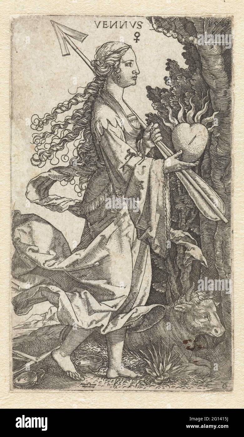 Venus; Vennvs; Gods that sit on the seven planets. Venus with a ...