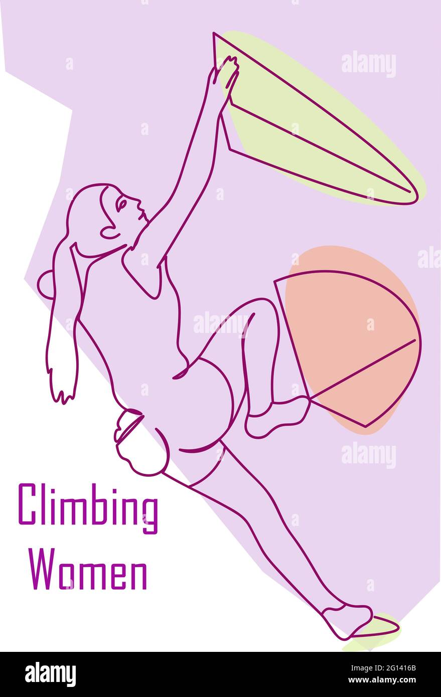 Vector art in line of a climbing girl holding Stock Vector Image & Art ...