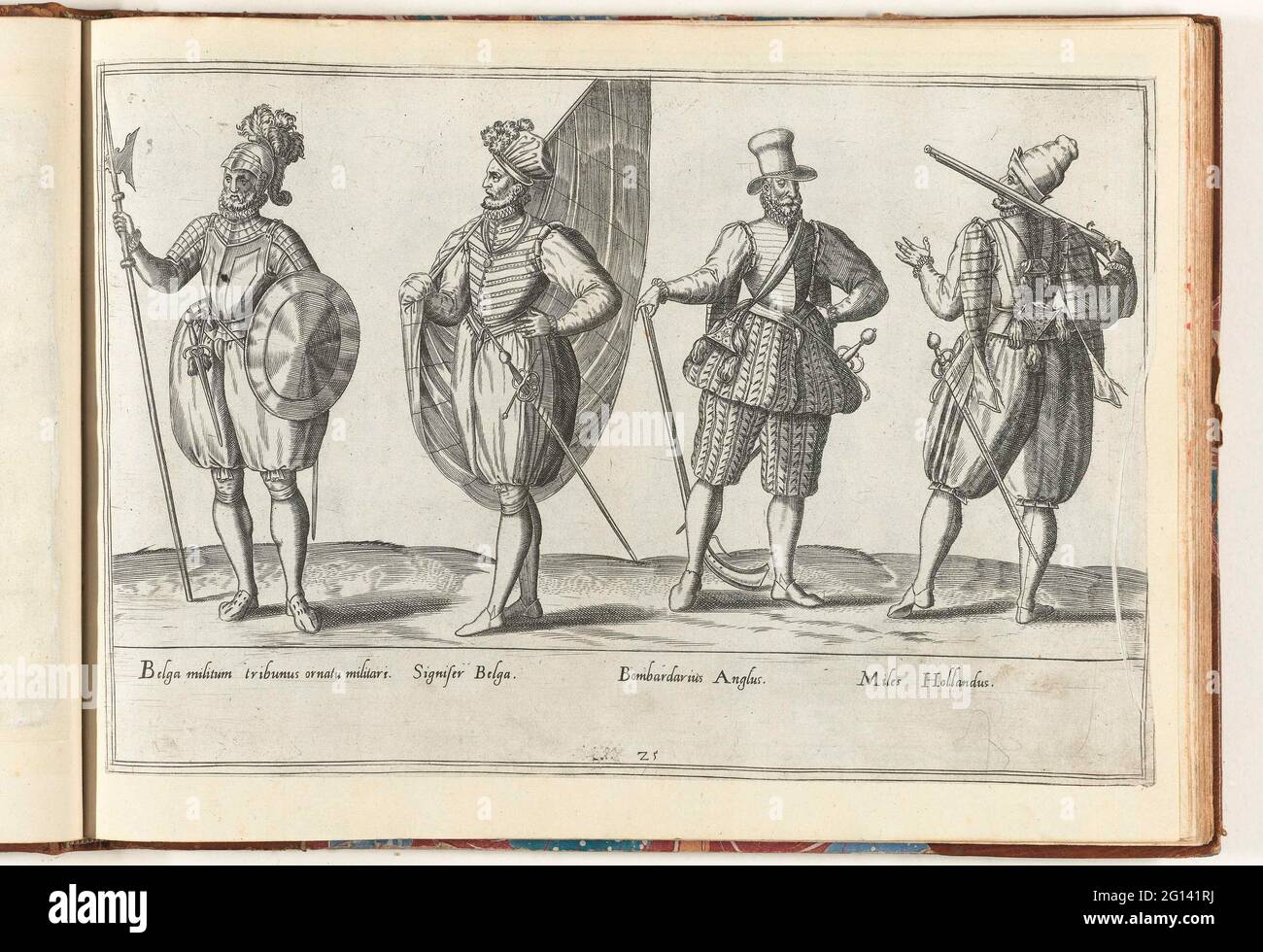 Four men from different countries, dressed according to the fashion of ...