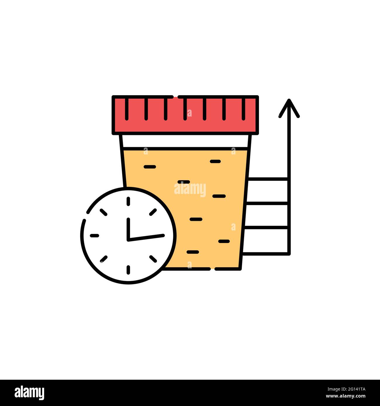 Copious flow of urine line color icon. Diabetes. Structural chemical ...