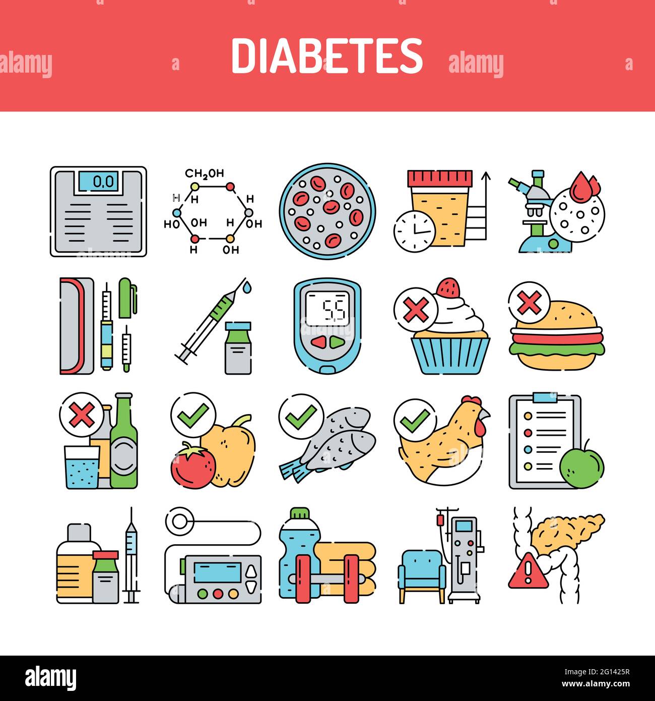 Diabetes glucometer icon simple Stock Vector Images - Alamy