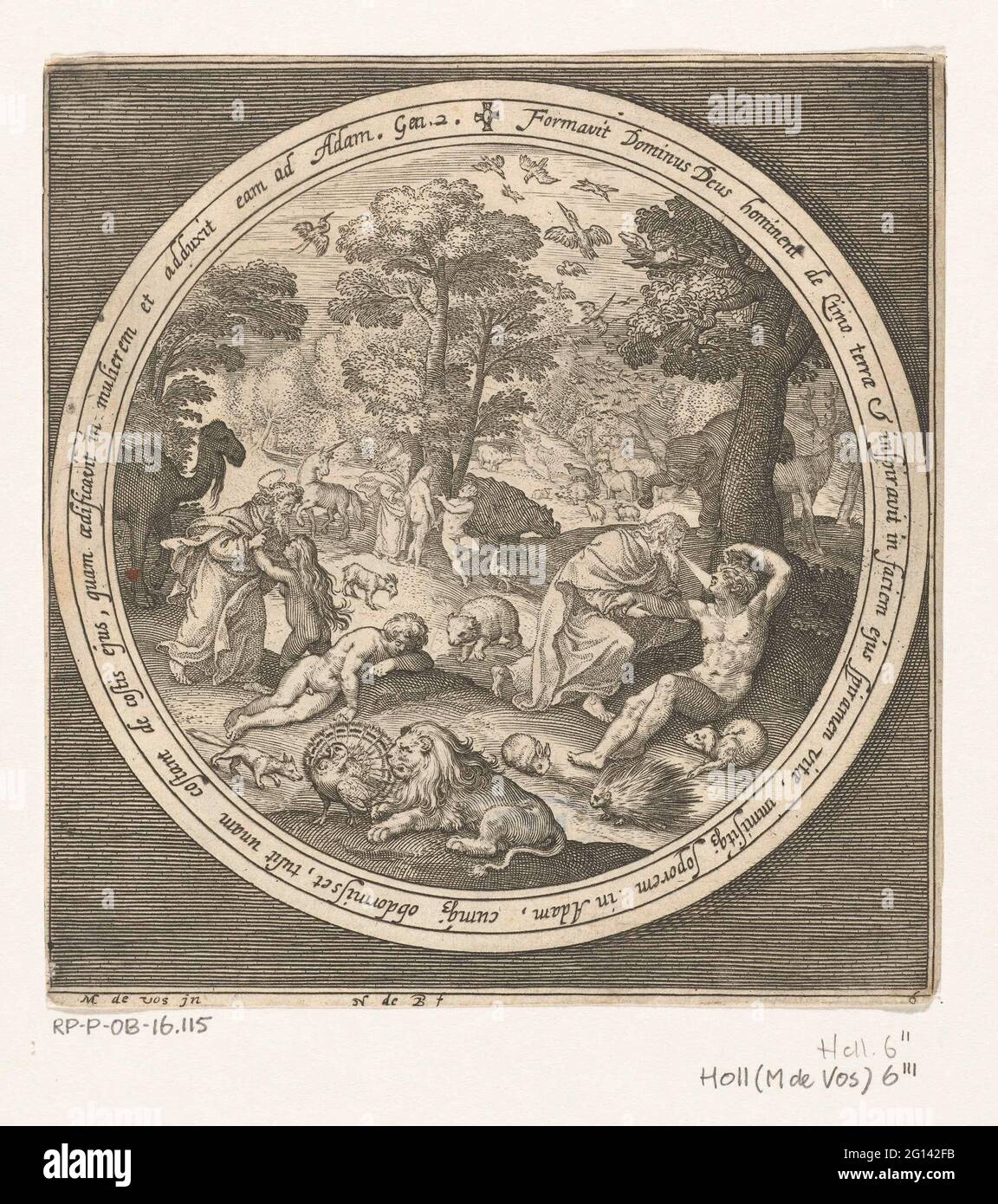 Sixth Day of Creation: God creates the animals and Adam and Eva; From ...