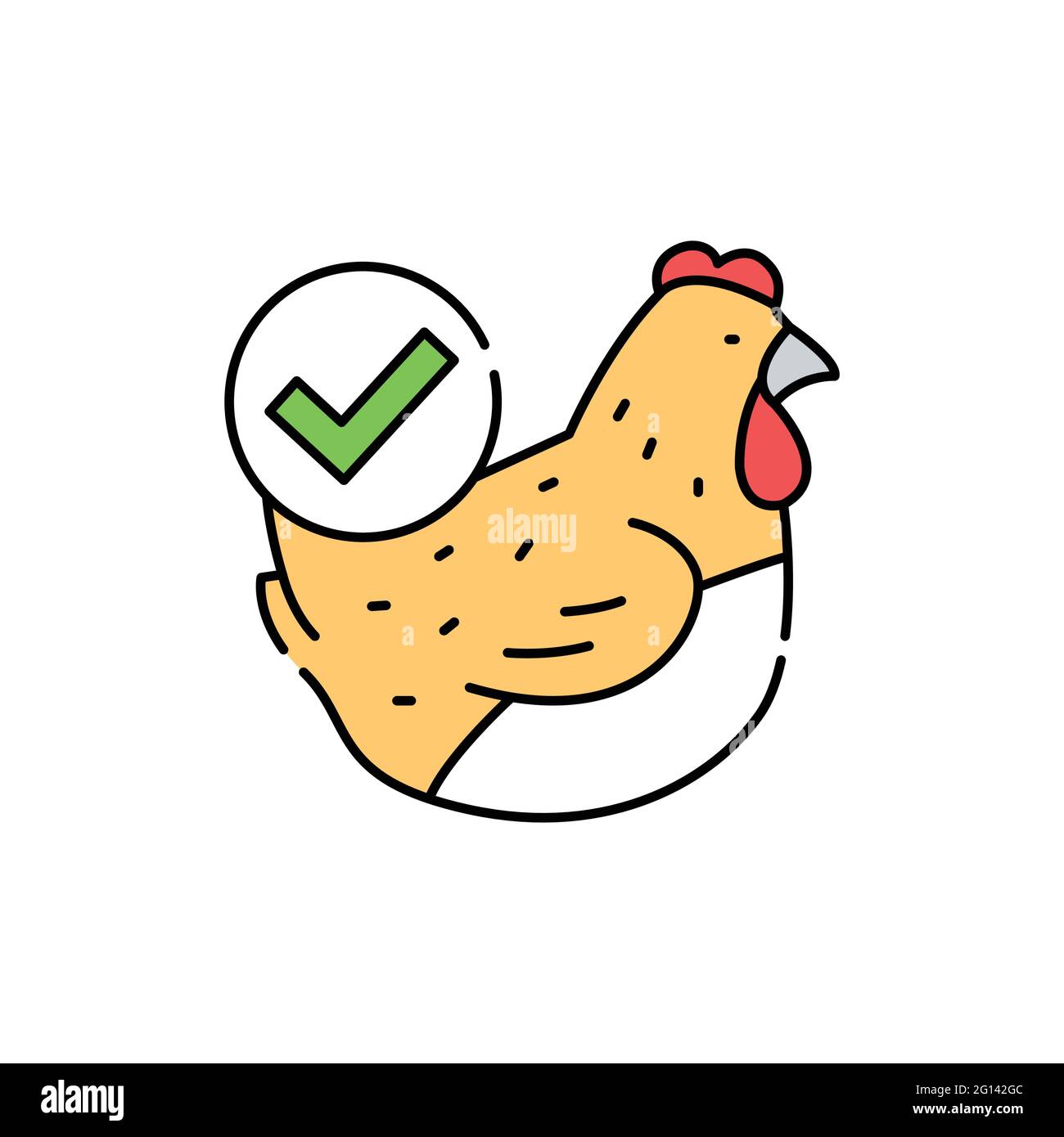 Chicken line color icon. Seafood concept. Healthy lifestyle Stock ...