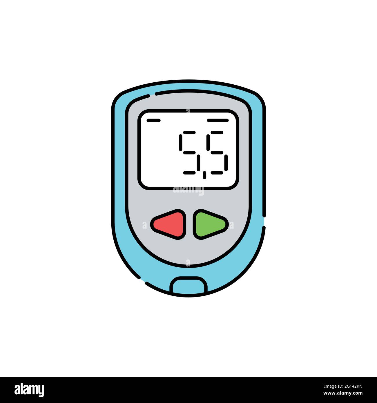 Glucometer line color icon. Diabetes. Medical equipment Stock Vector ...