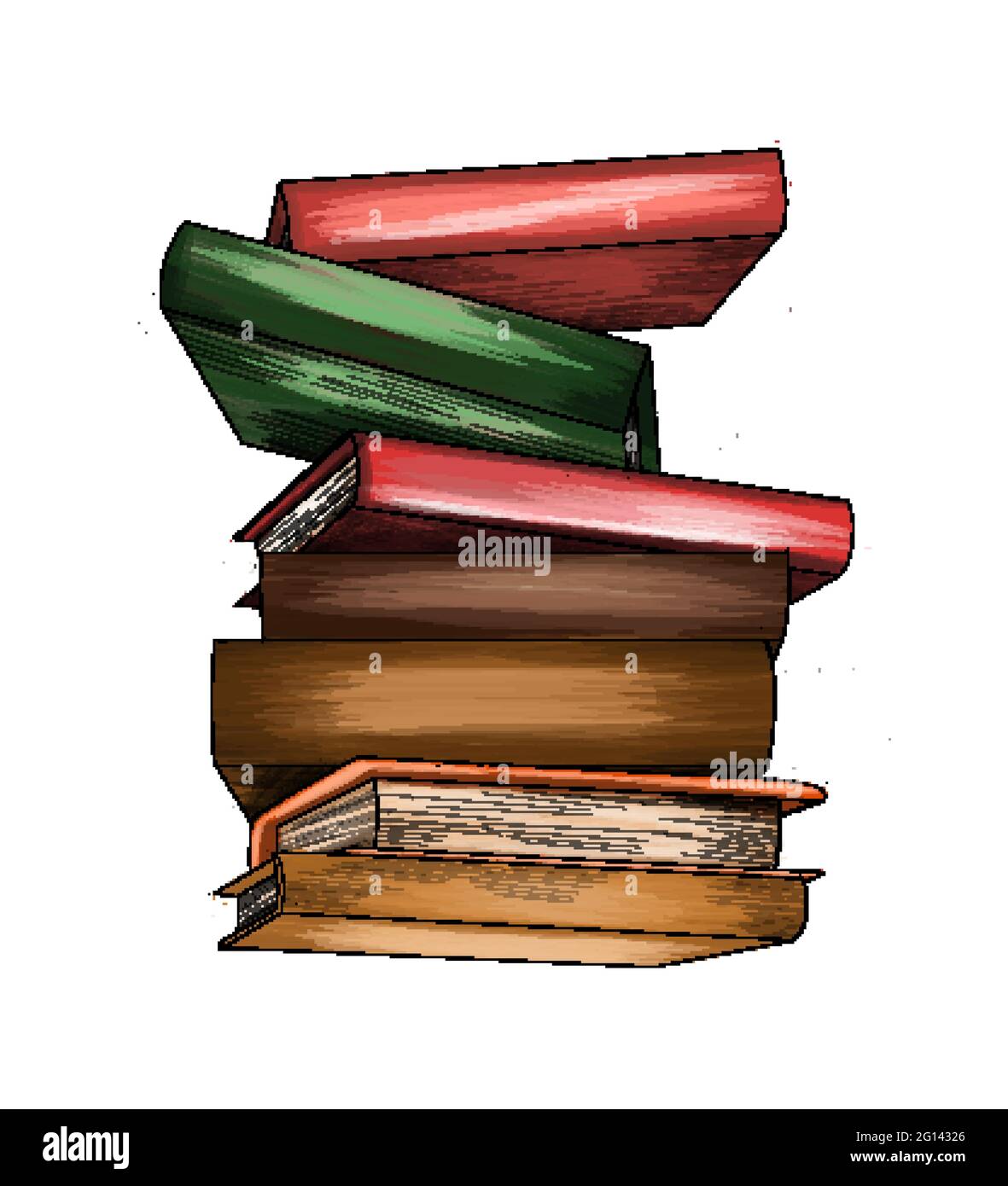 Book stack watercolor Stock Vector Images - Alamy