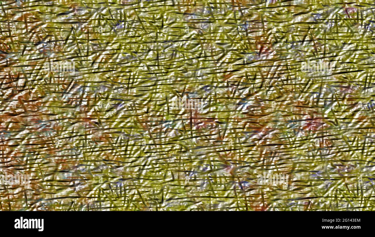 Green surface with red parts, random lines and patterns - for ...