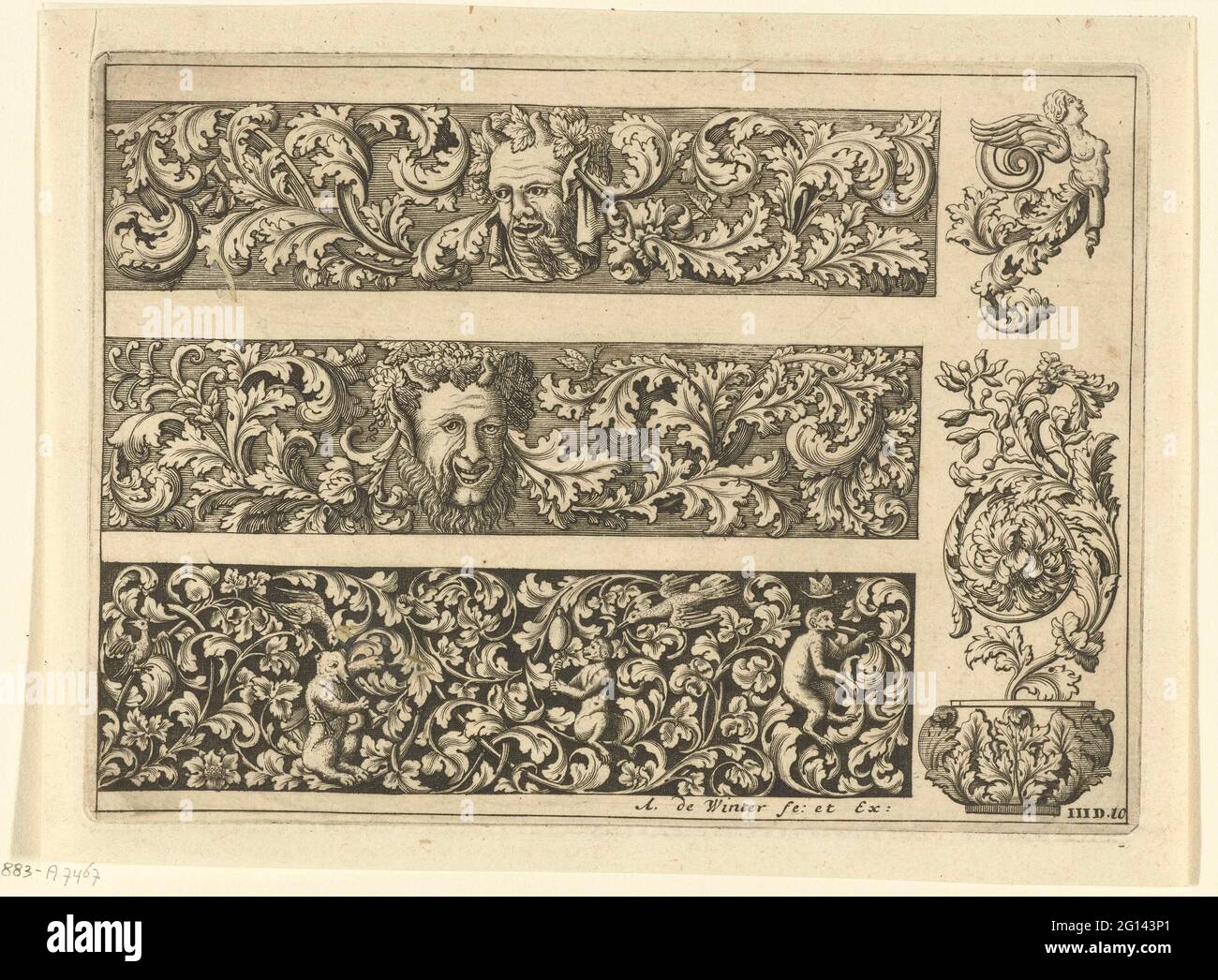 Three Frisians with leaf drinks and two motifs; Various Italia and ...