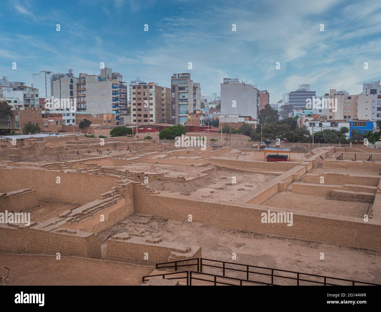 The Huaca Pucllana in the Miraflores district of Lima, Peru Stock Photo ...