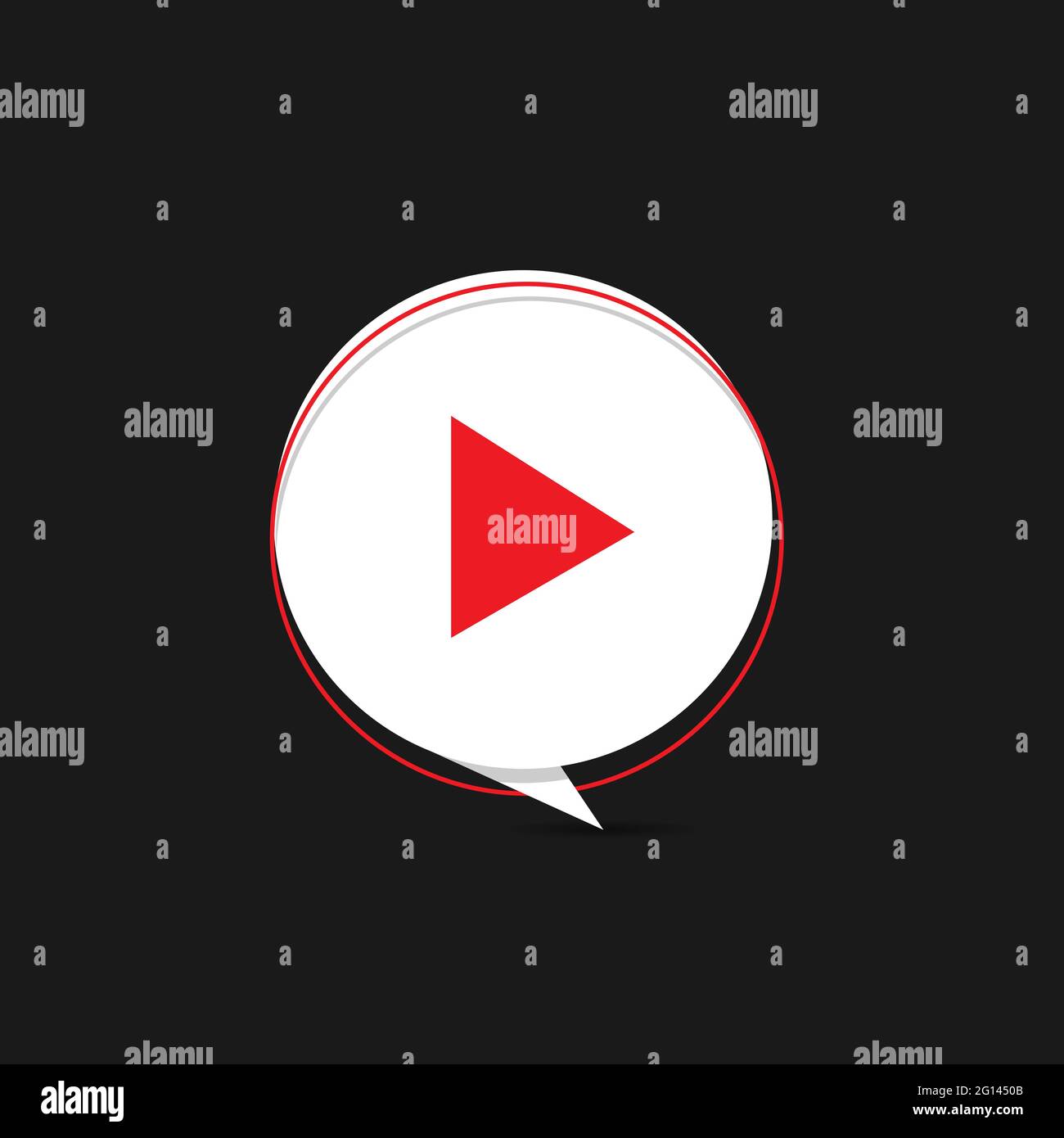 Creative white round play button vector icon Stock Vector Image & Art ...