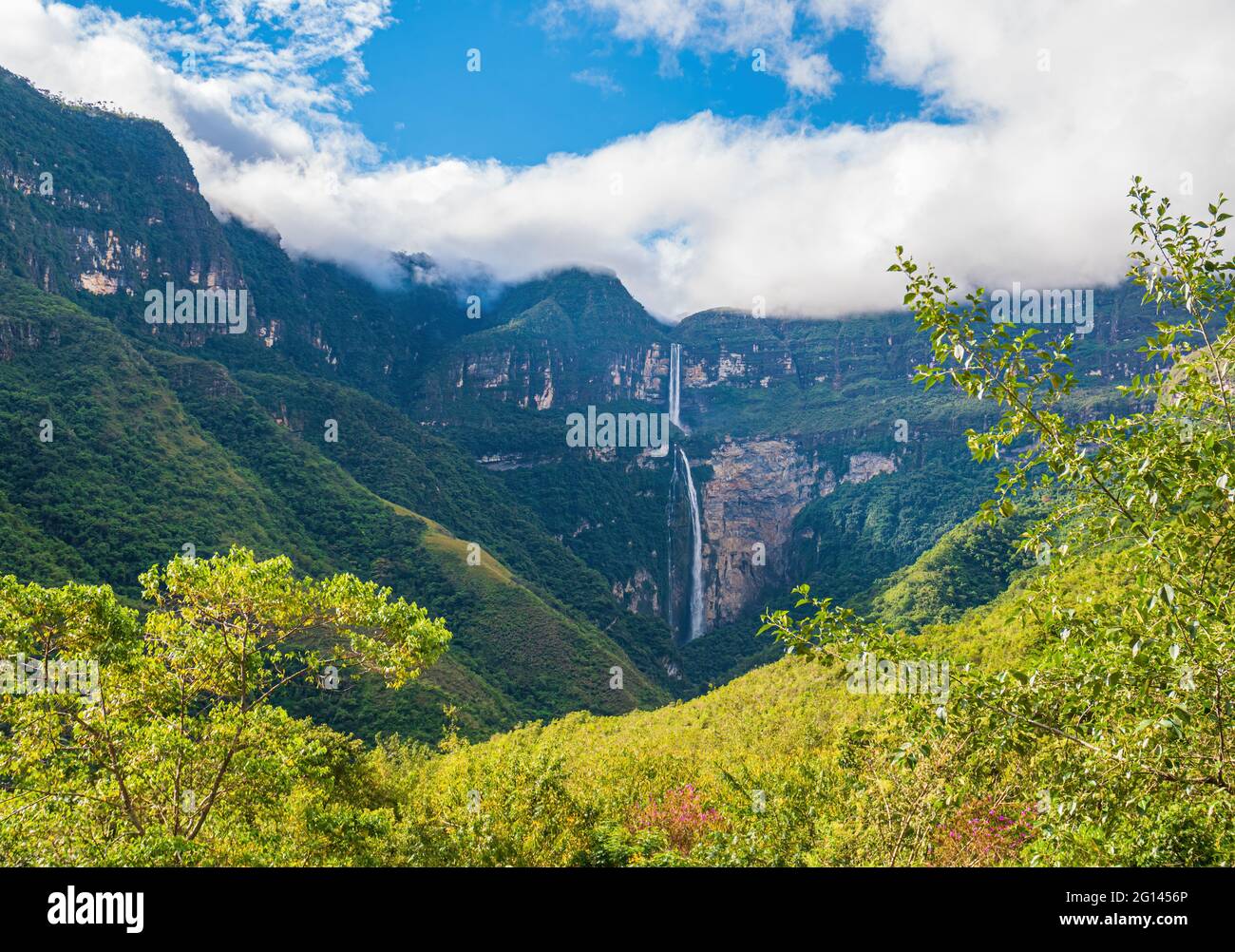 Catarata de Gocta, one of the highest waterfalls in the world Stock ...