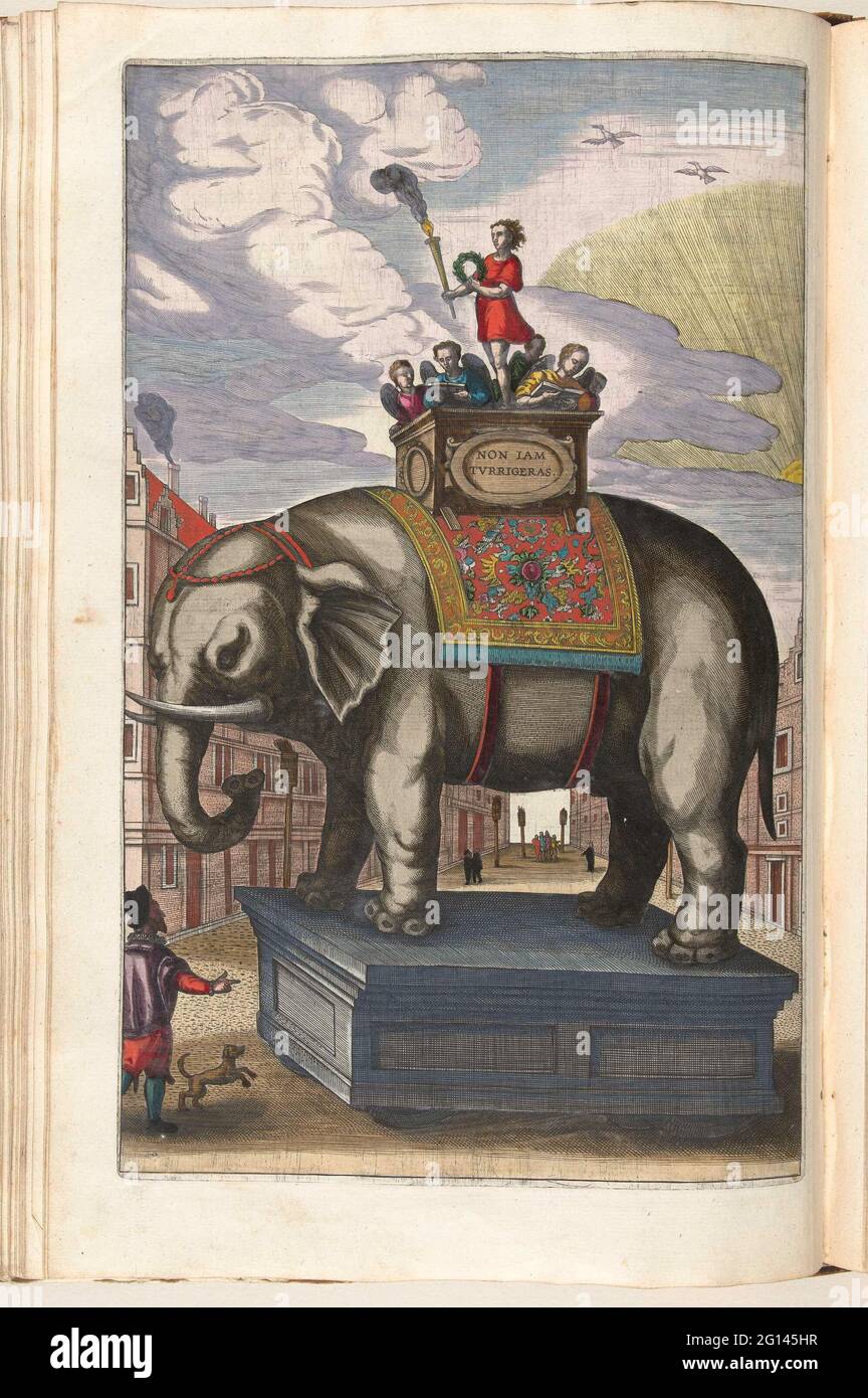 Loading wagon with an elephant, 1599. Plaster trailer with an elephant ...