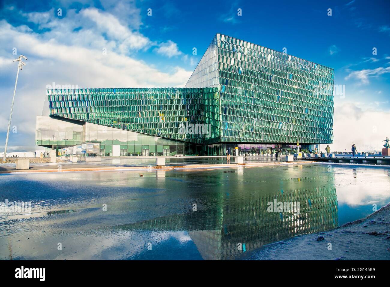 Reykjavic , Iceland- Feb 20, 2020: Harpa building. Harpa was designed ...