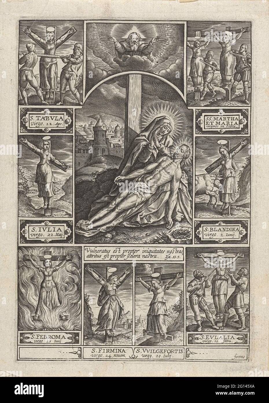 Commissioning; Devotion Prints. Maria at the foot of the cross with the ...