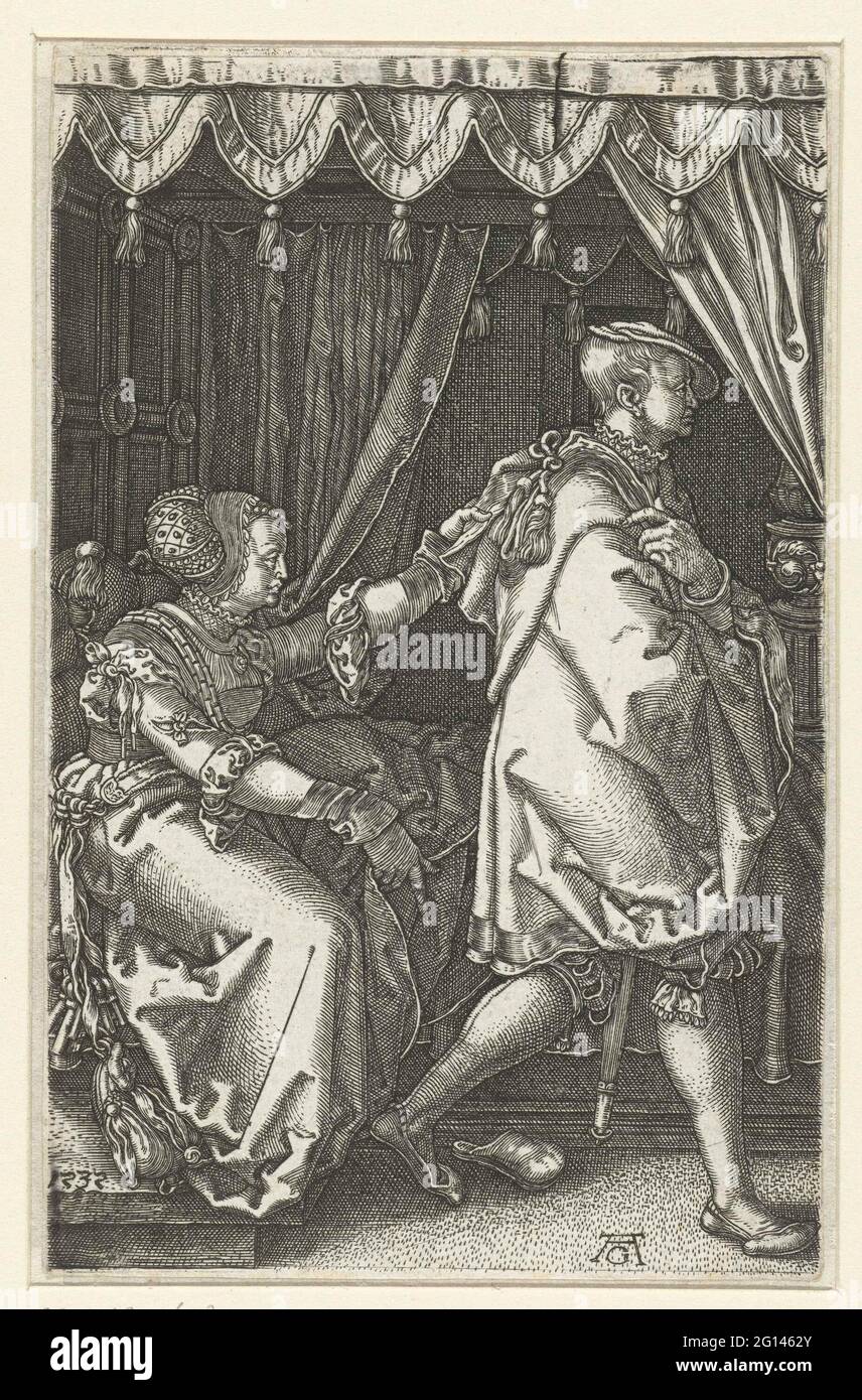 Joseph and Potifar's wife; History of Joseph. Joseph in the bedroom ...