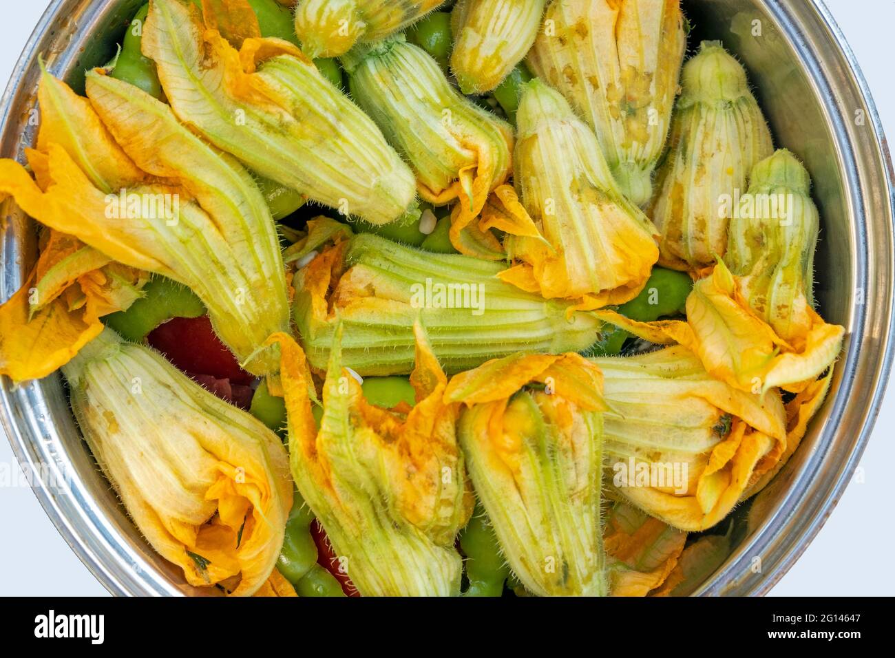 Zucchini flowers dolma stuffed with rice pilaf . uncooked ,Turkish food ...
