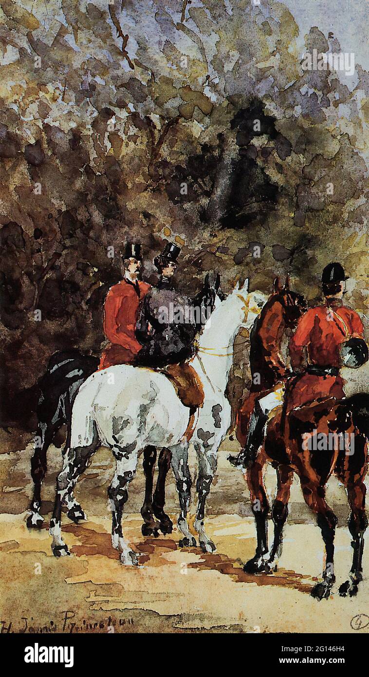 Toulouse-Lautrec - Assembly Hunters 1879 Stock Photo - Alamy