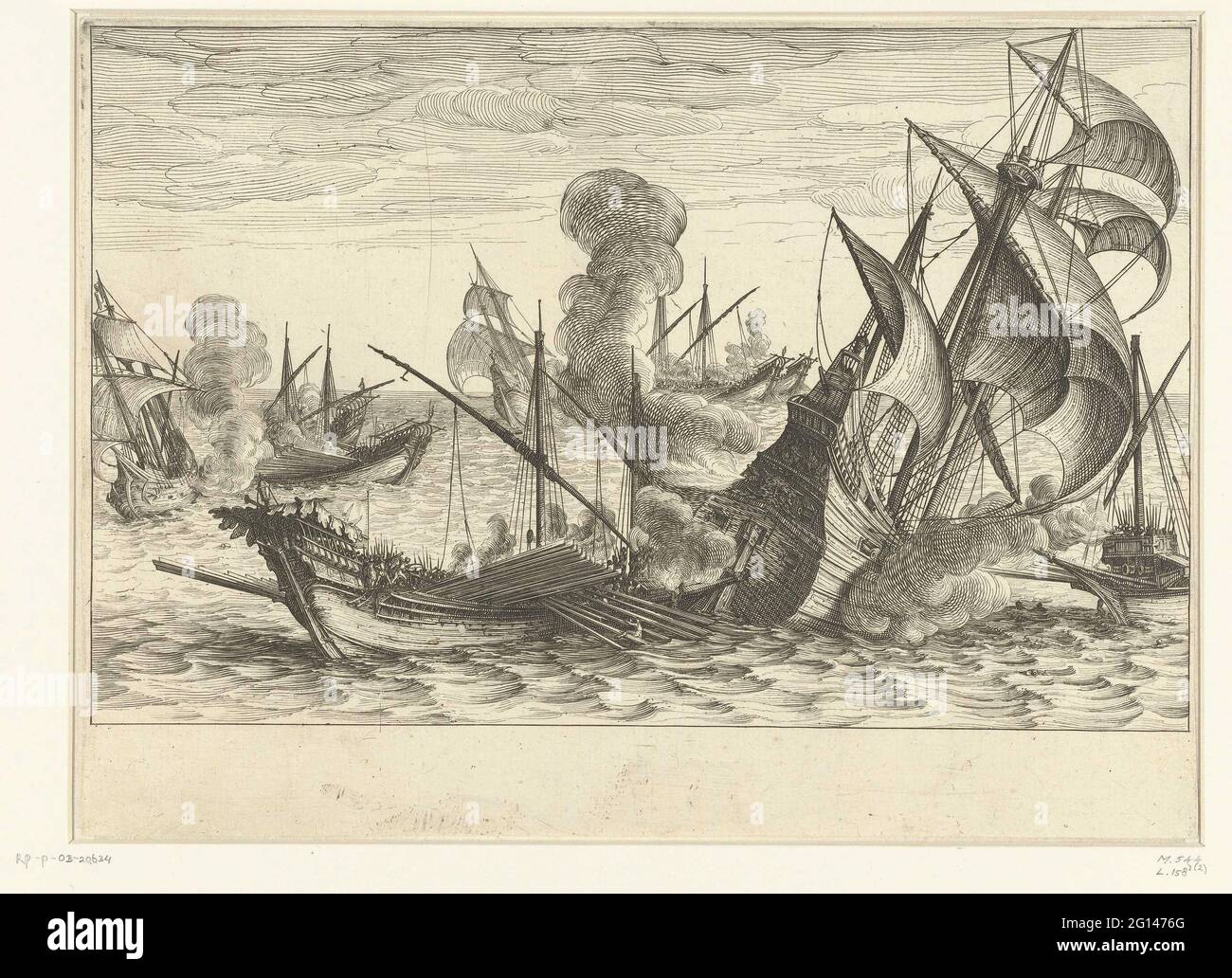 Second sea battle of Ferdinando I the 'Medici against the Turkish fleet ...