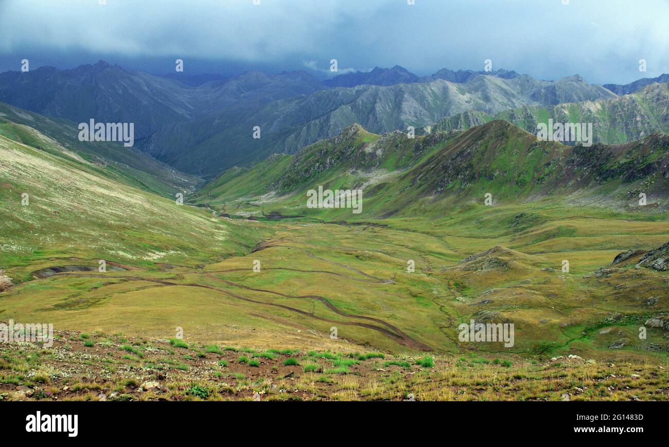 Spectacular drone shot of high resolution high mountain landscapes from ...