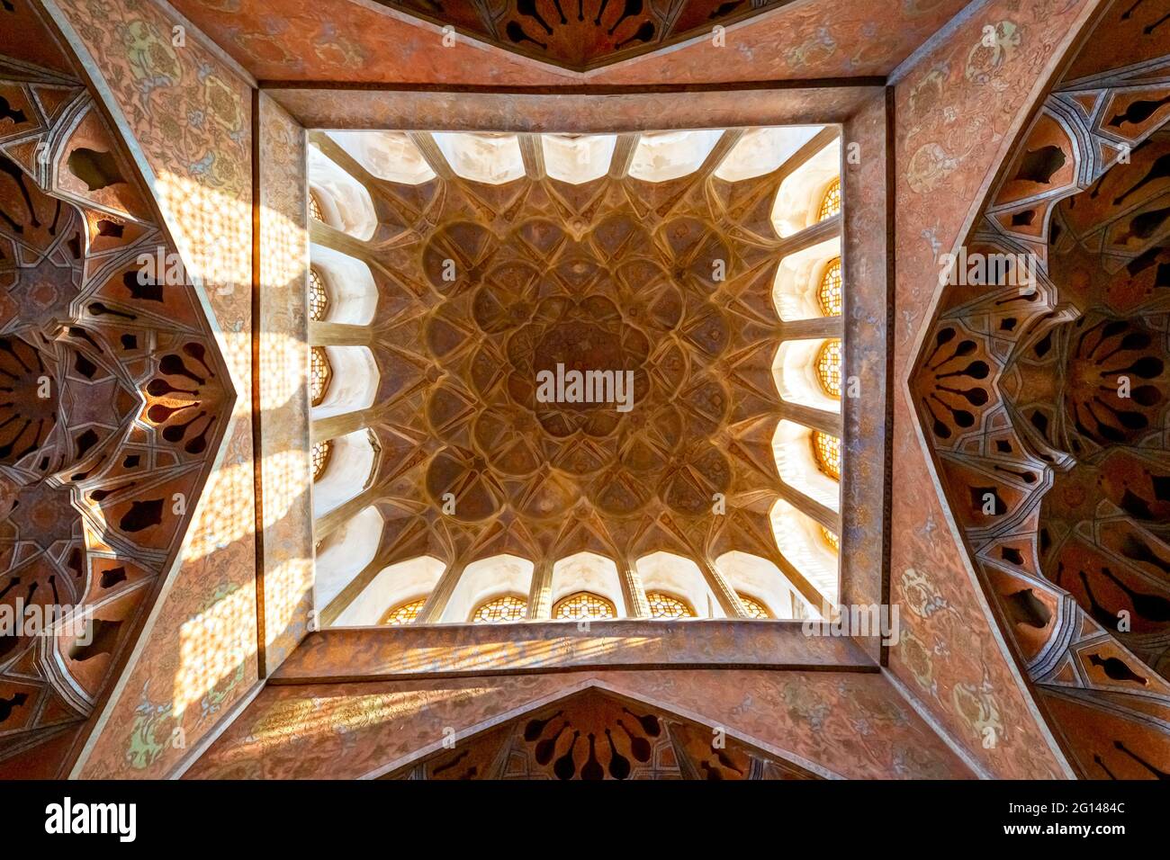 Ceiling of the Music Room inside of the historical Ali Qapu Palace in ...