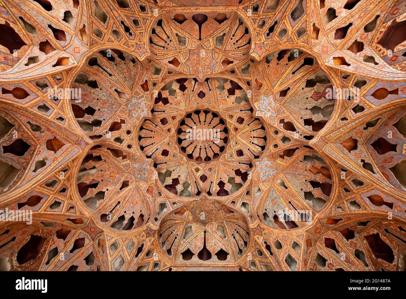 Decoration in the Music Room inside of the historical Ali Qapu Palace ...