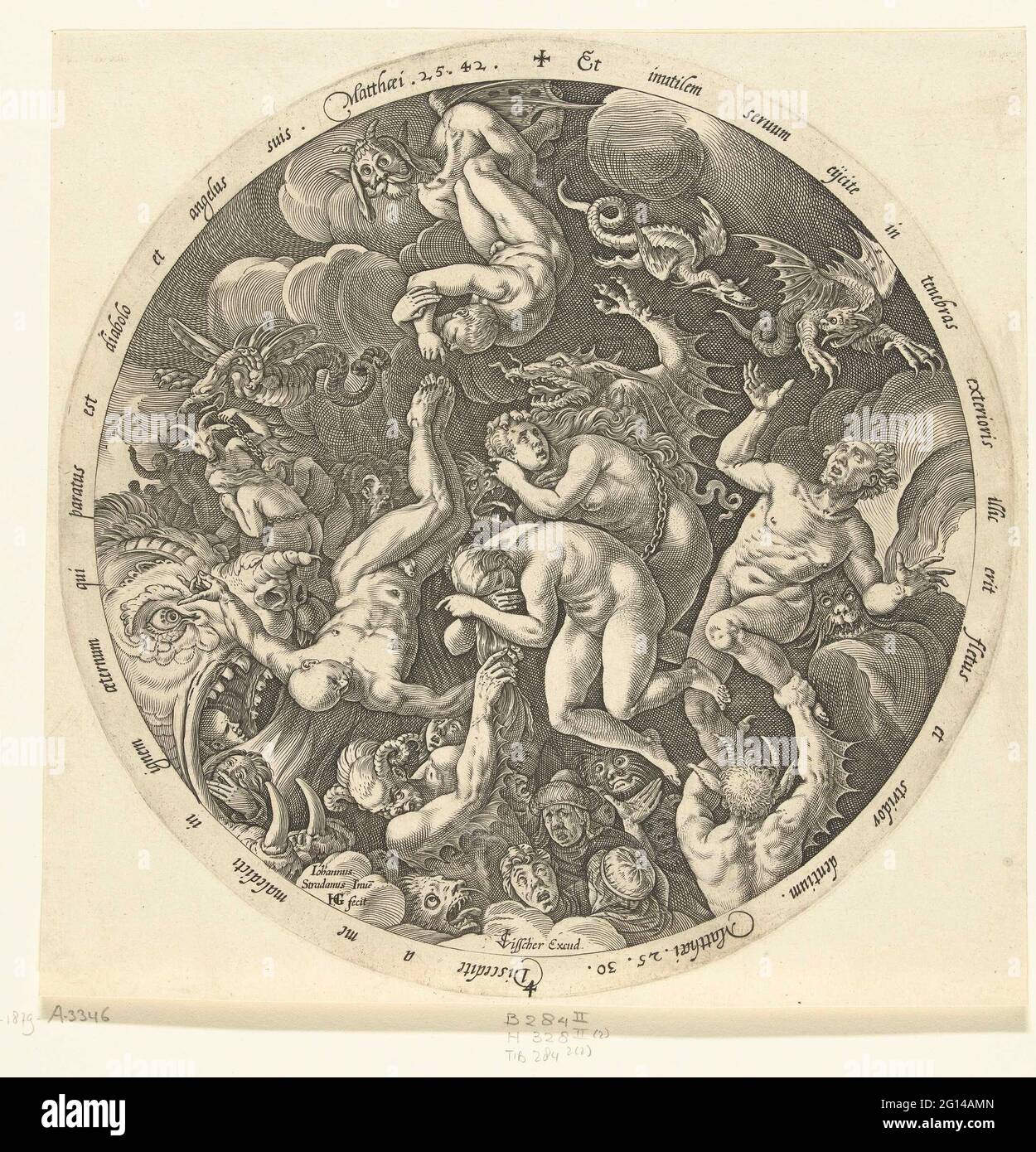 The curses enter hell; The final judgment. Round representation of the ...