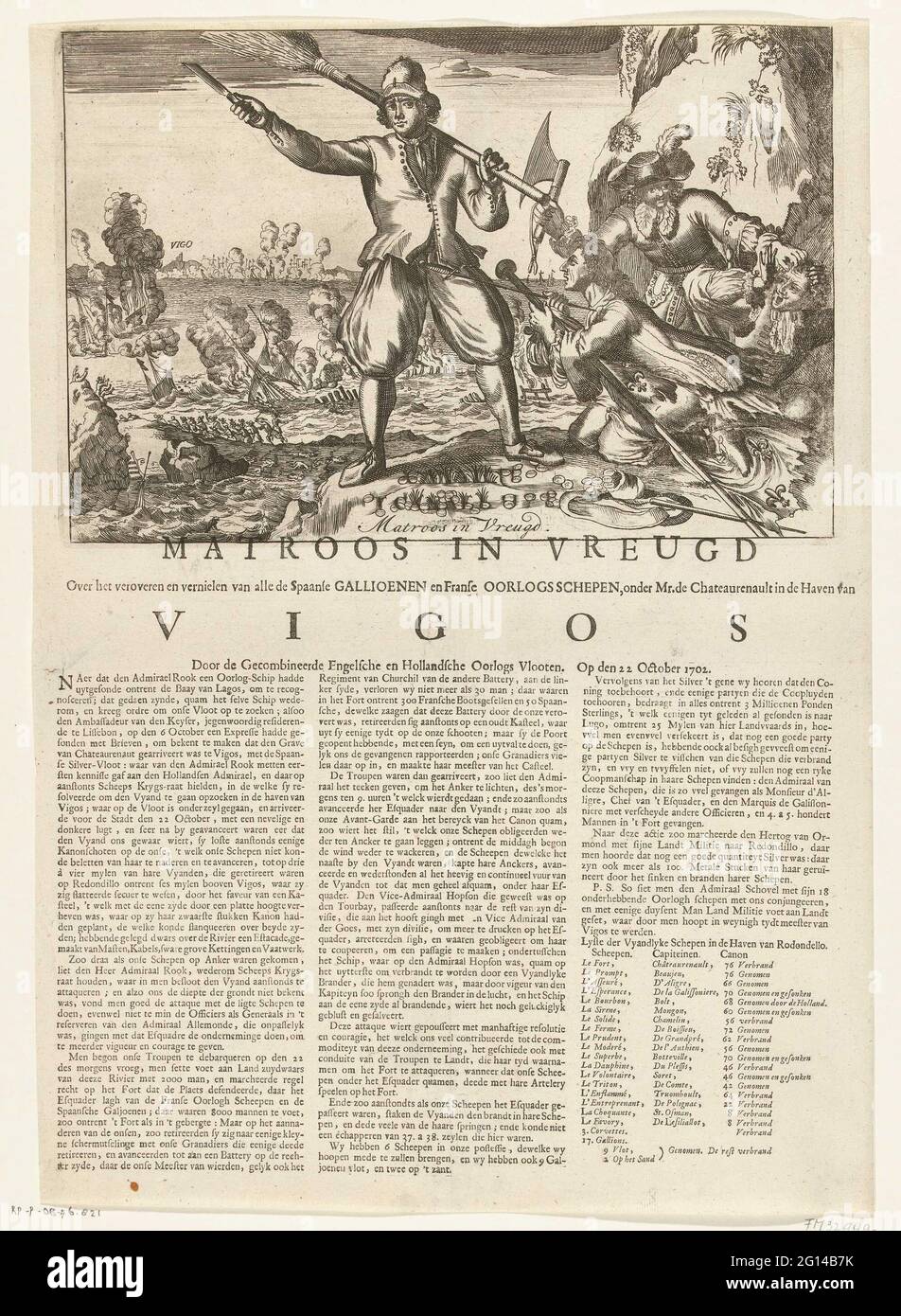 Cartoon on the victory over the French and Spaniards in the naval ...