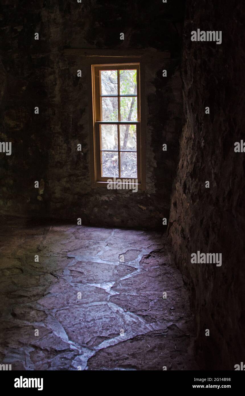 Looking through a window in an old stone house Stock Photo - Alamy