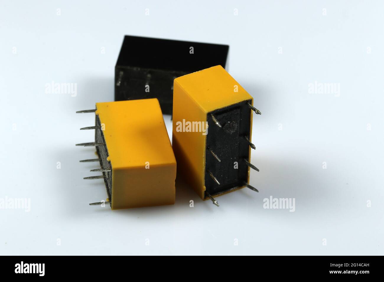 Small electronic relay isolated on white background Stock Photo - Alamy