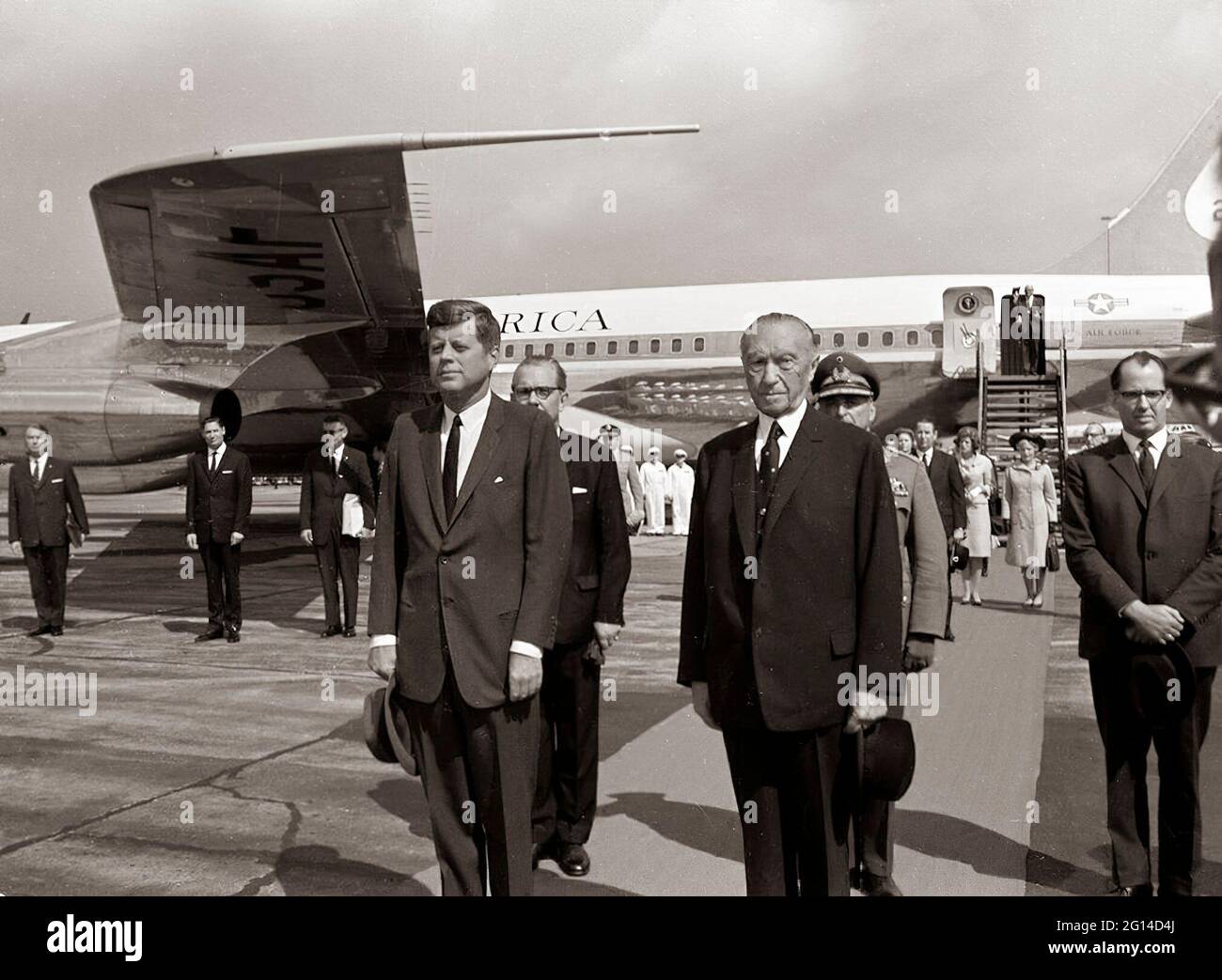 US President John F. Kennedy during his 1962 trip to NATO allies ...