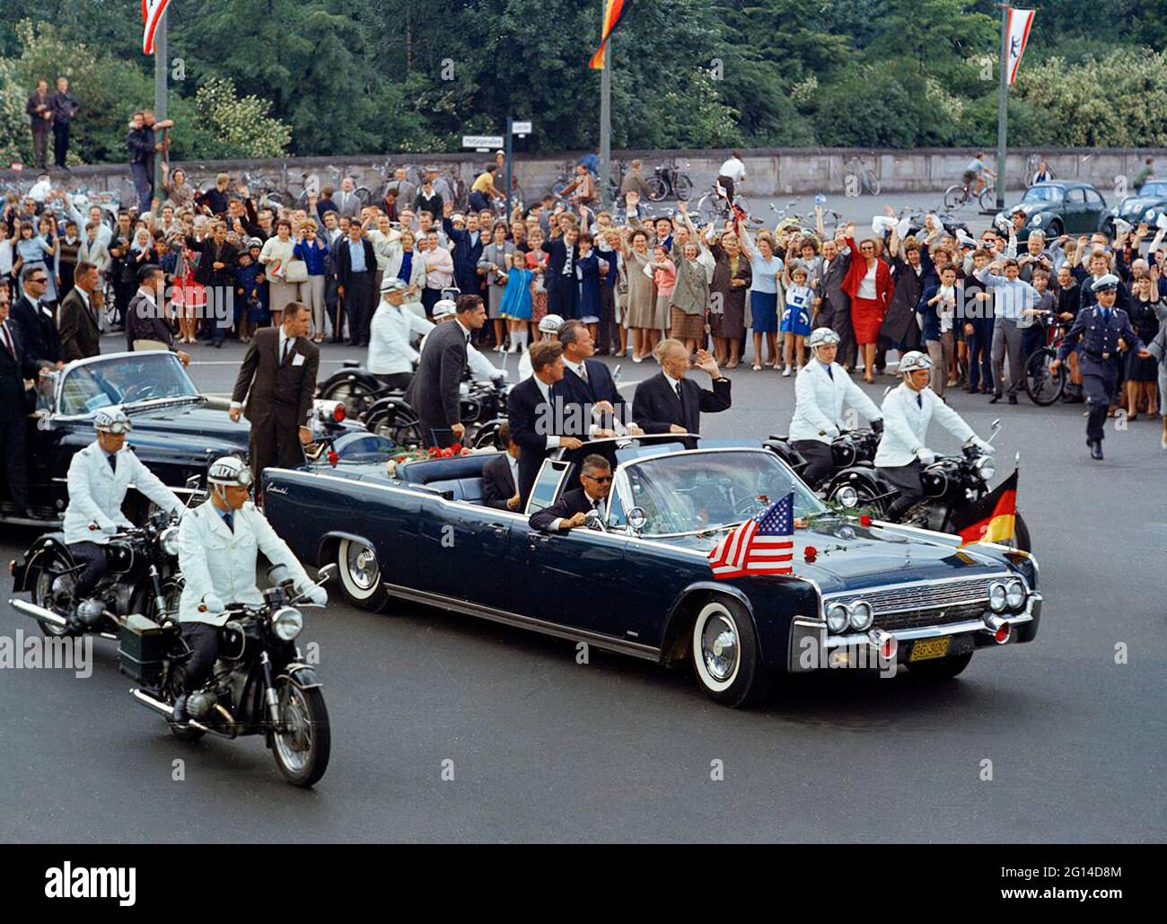US President John F. Kennedy during his 1962 trip to NATO allies ...