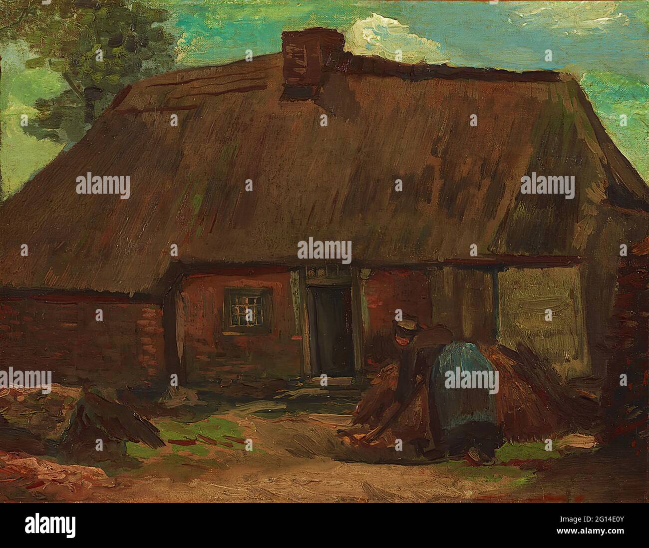 Vincent Van Gogh - Cottage with Peasant Woman Digging Stock Photo - Alamy