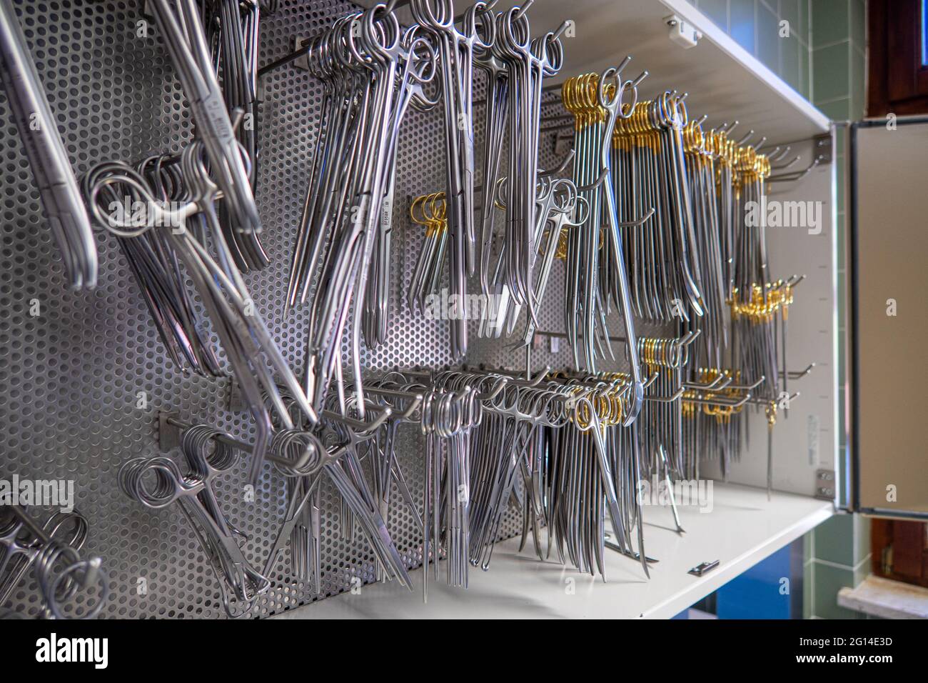 many different surgical instruments are in one cabinet Stock Photo - Alamy