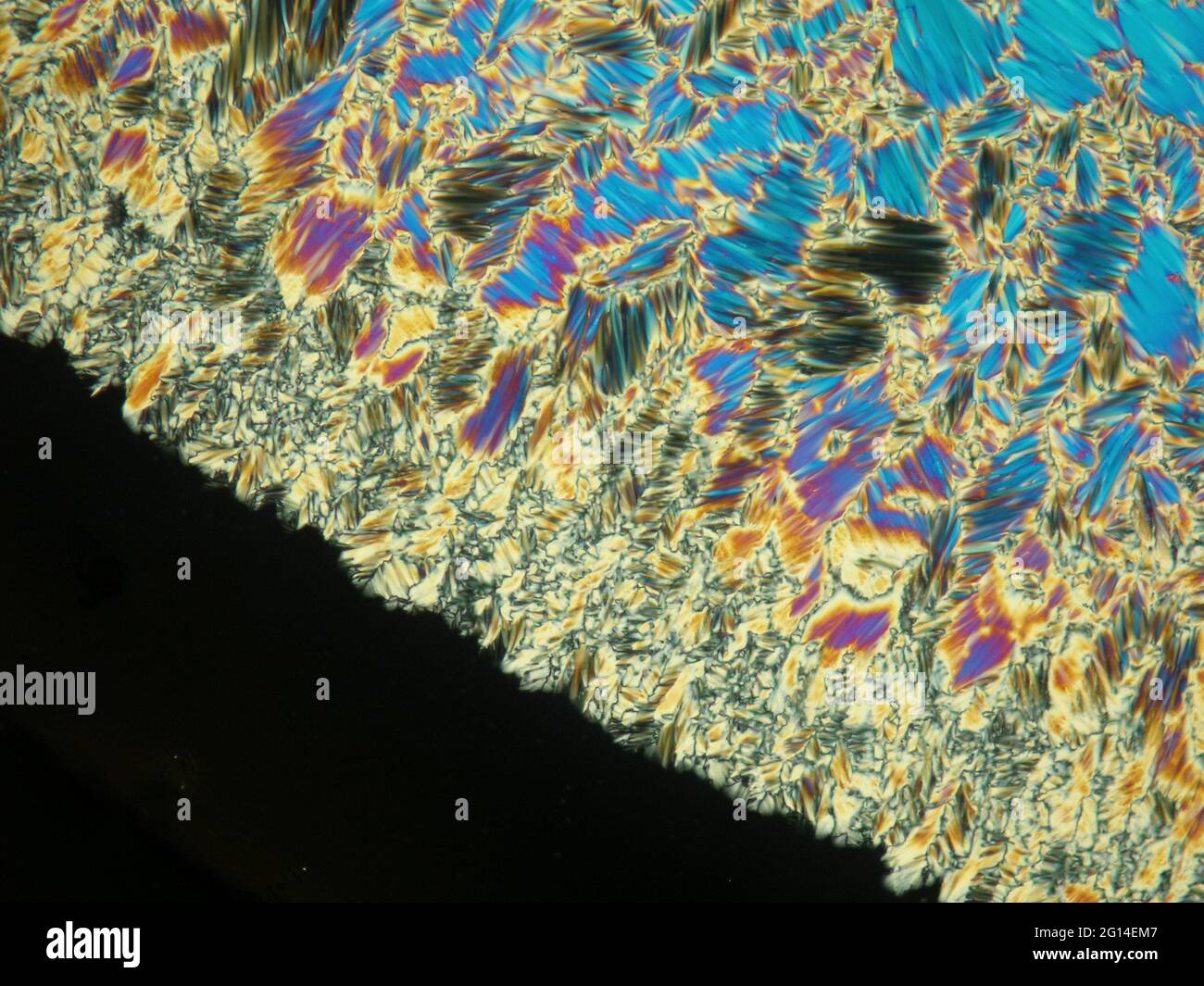 Colorful Liquid crystal under polarized light microscope Stock Photo ...