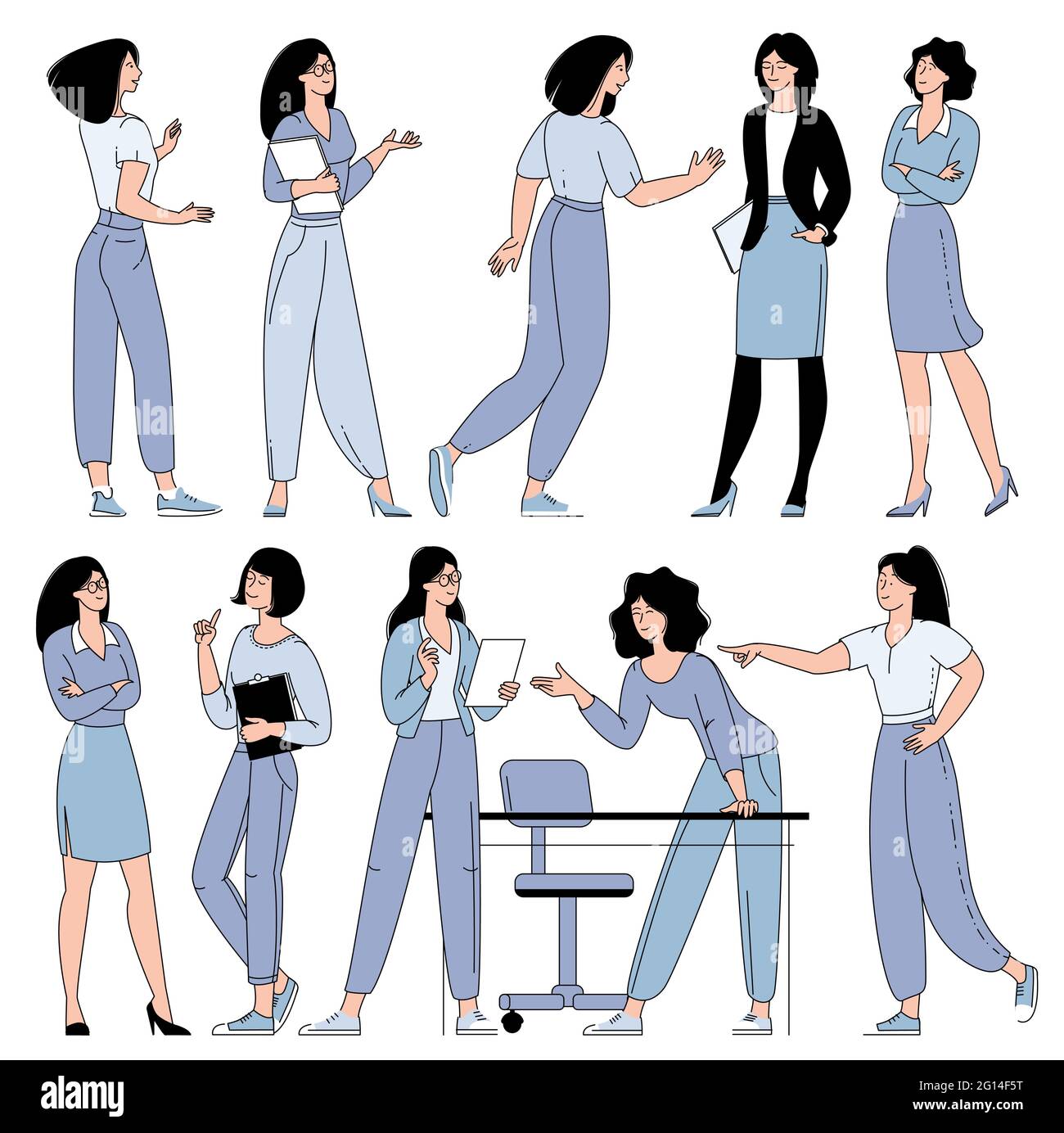 Female student working desk Stock Vector Images - Alamy