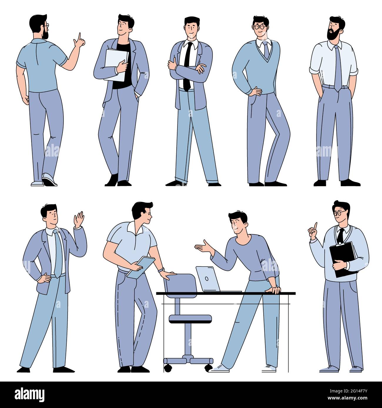 Outline office working people Cut Out Stock Images & Pictures - Alamy