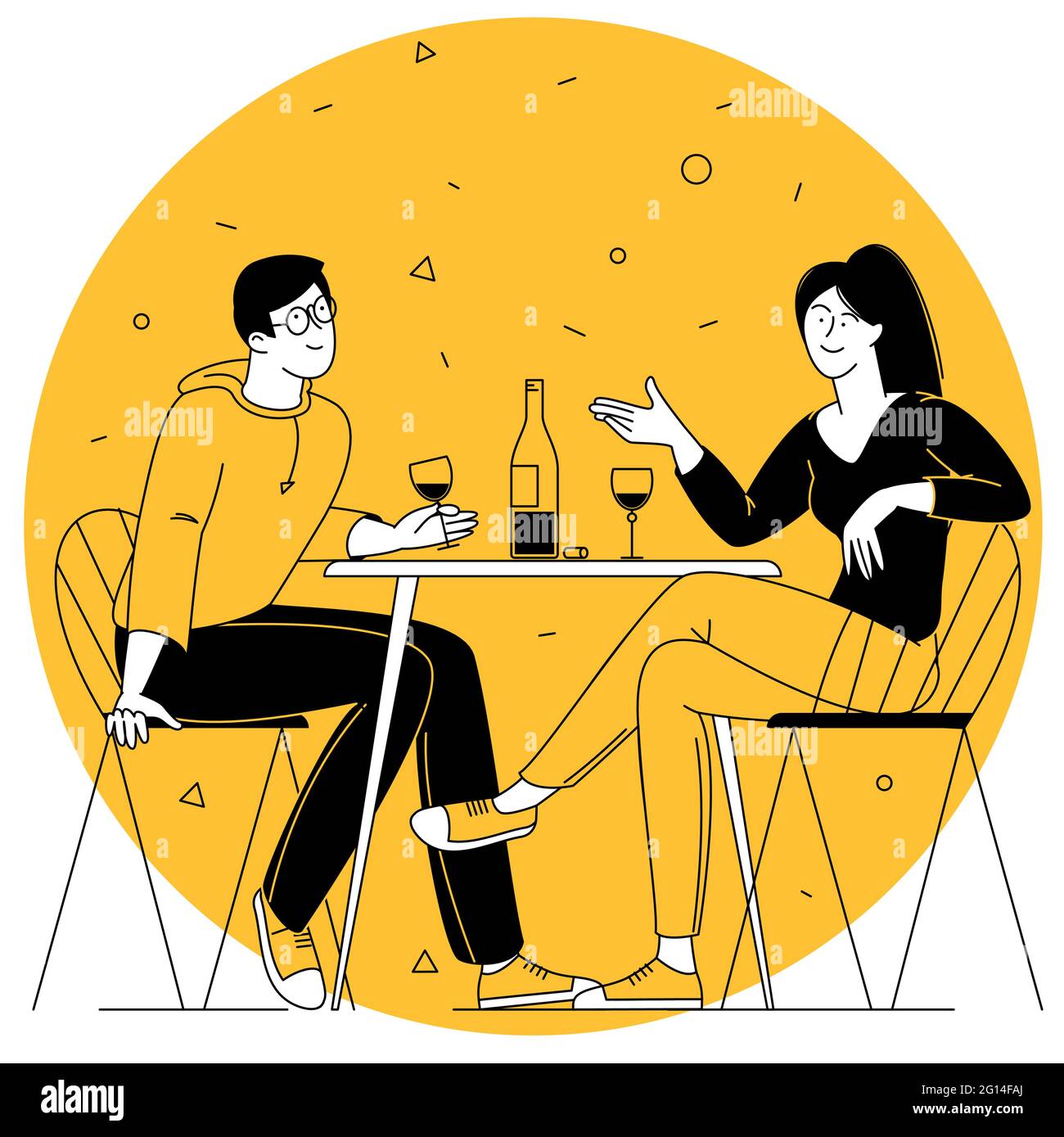 Sitting woman glass drink Cut Out Stock Images & Pictures - Alamy
