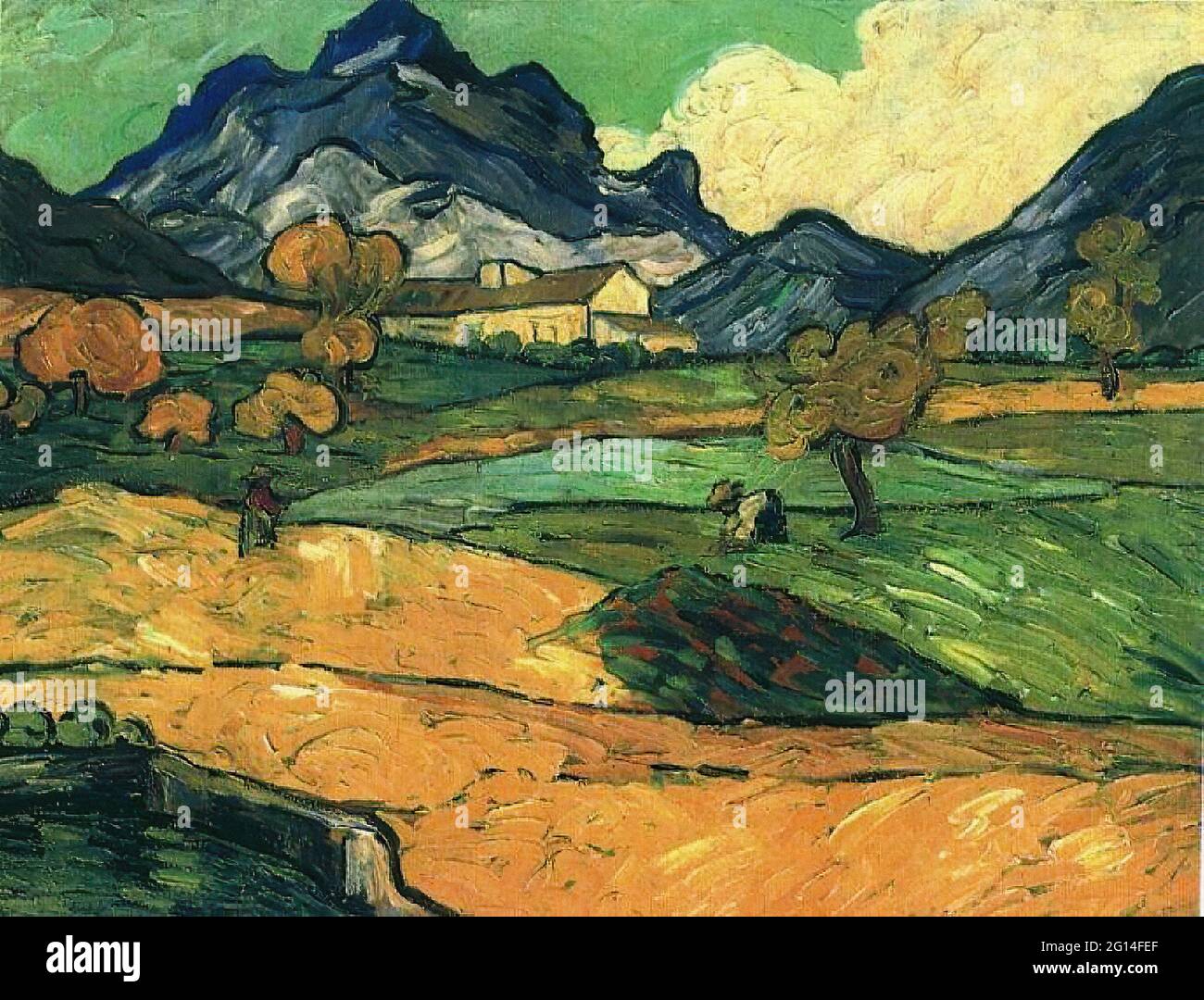 Vincent Van Gogh - Mount Gaussier with Mas De Saint Paul 1889 Stock ...