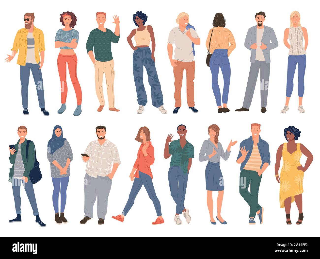 Trendy young people Stock Vector Image & Art - Alamy