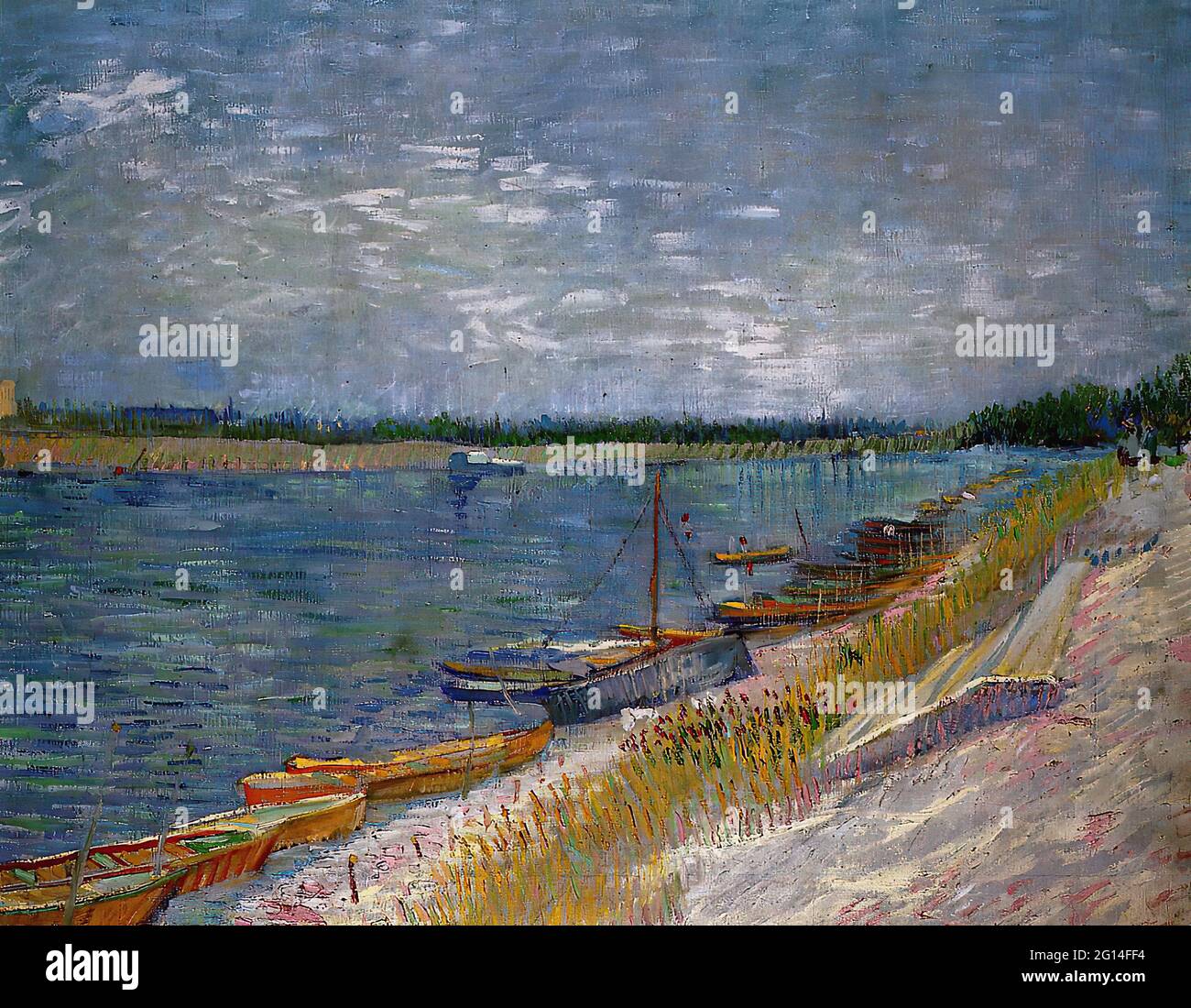 Vincent Van Gogh - Moored Boats 1887 Stock Photo - Alamy