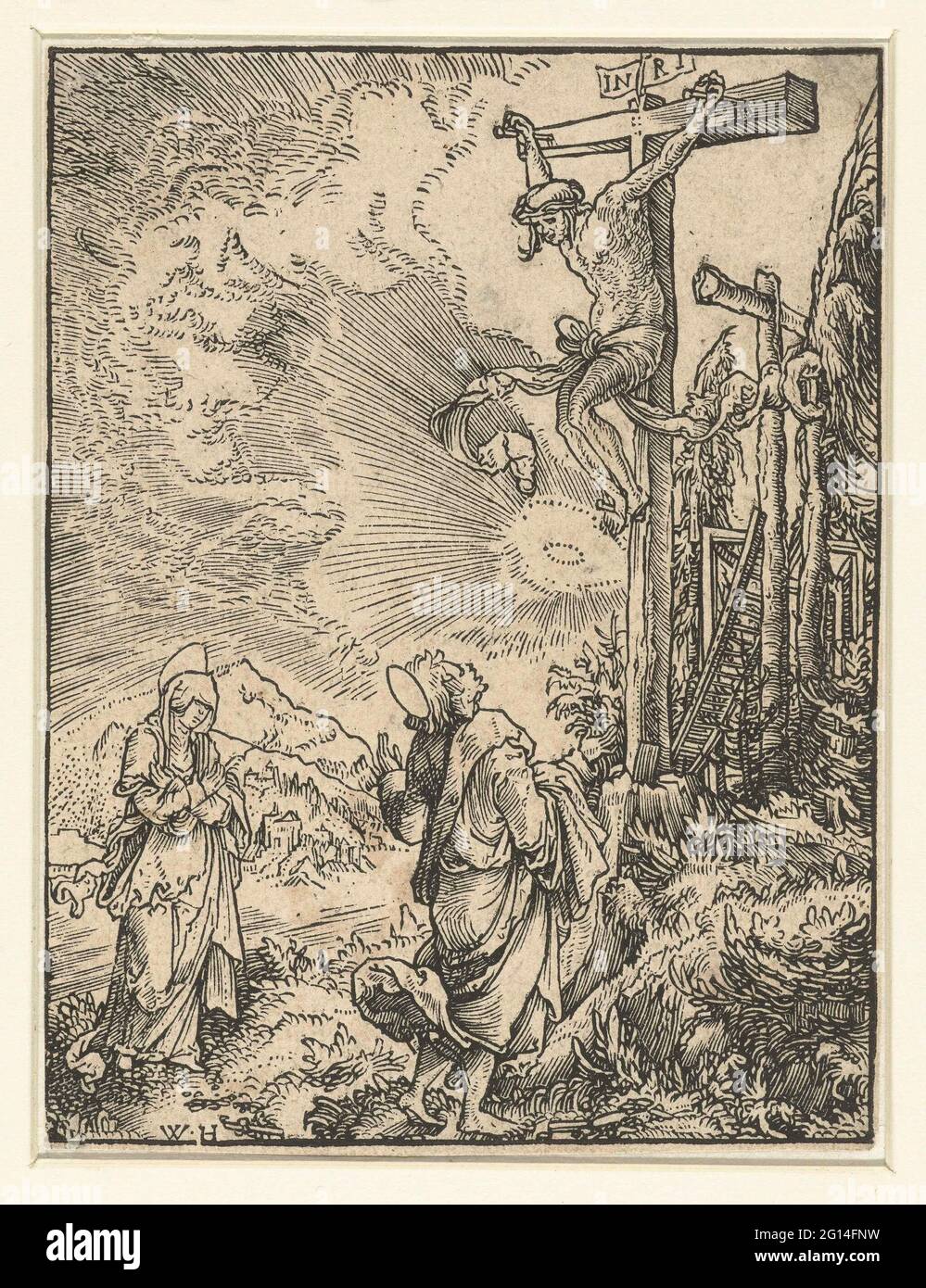 Christ on the cross with Maria and John the Evangelist. Maria and John ...