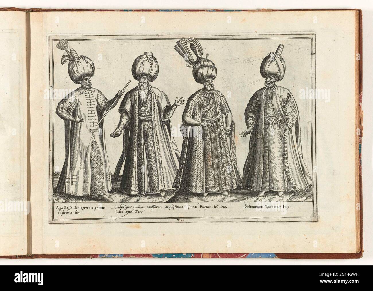 Four Turkish men dressed according to the fashion of approx. 1580 ...