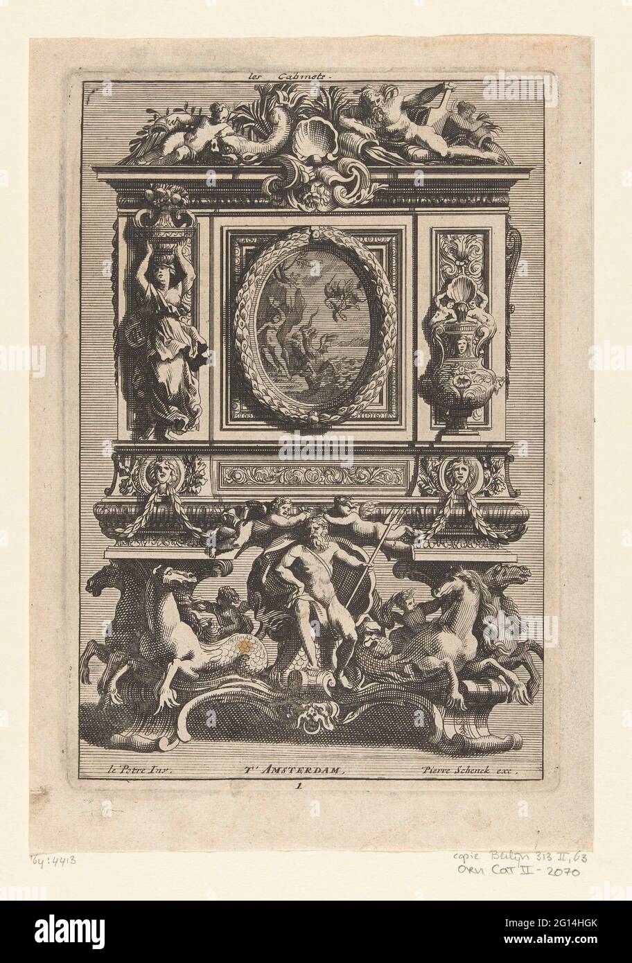 Title page: Les Cabinets; Les Cabinets. Cabinet with variant for the ...