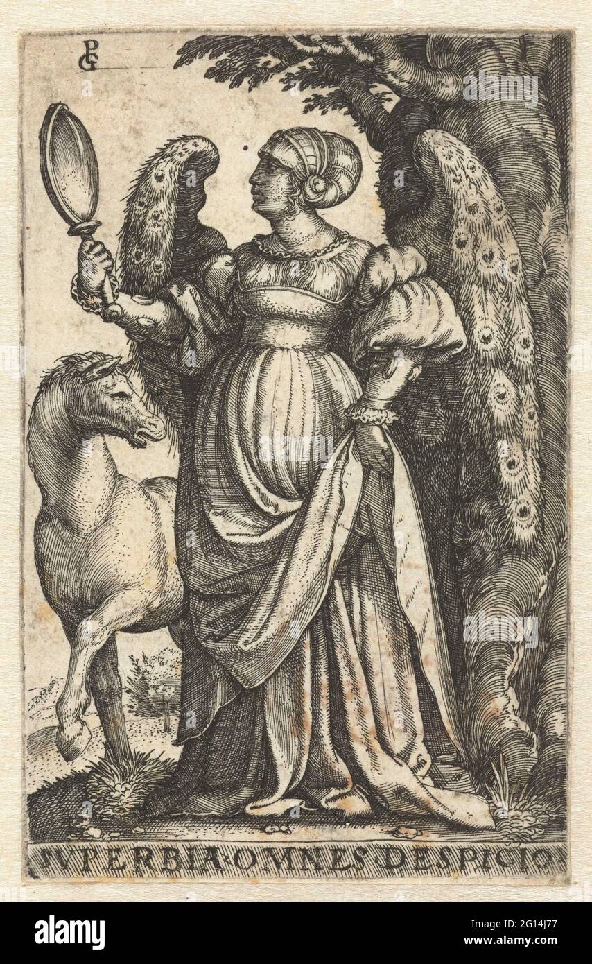 Pride (Superbia); Svperbia omnes despicio; Seven deadly sins. Woman as ...