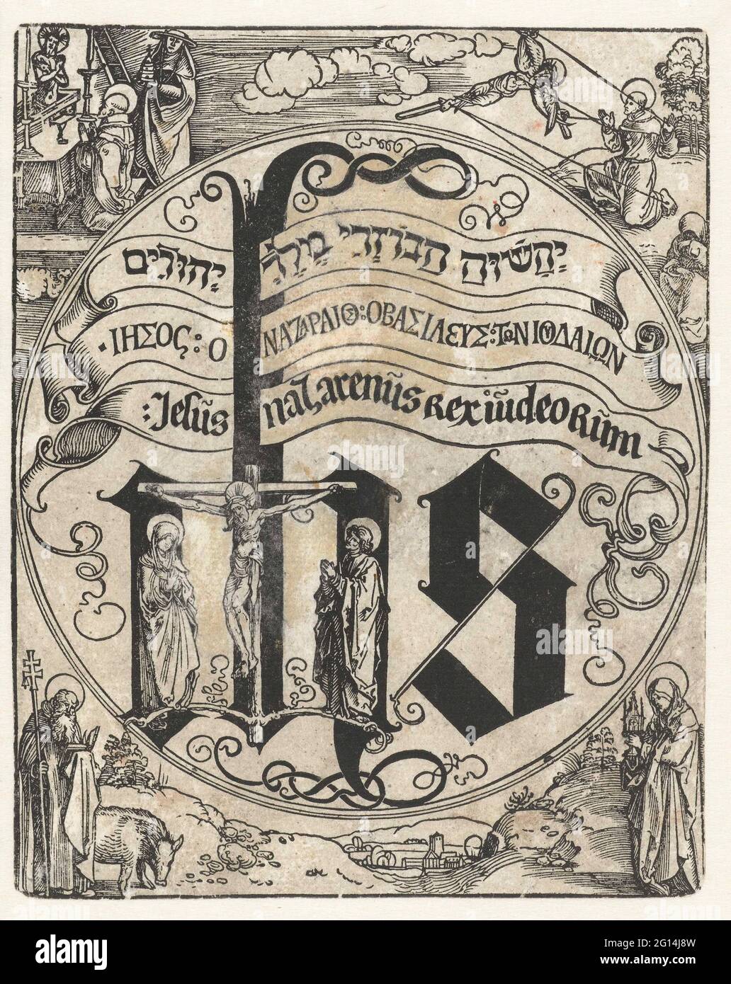 Monogram of Christ. The Monogram of Christ, IHS, with banderoles on ...